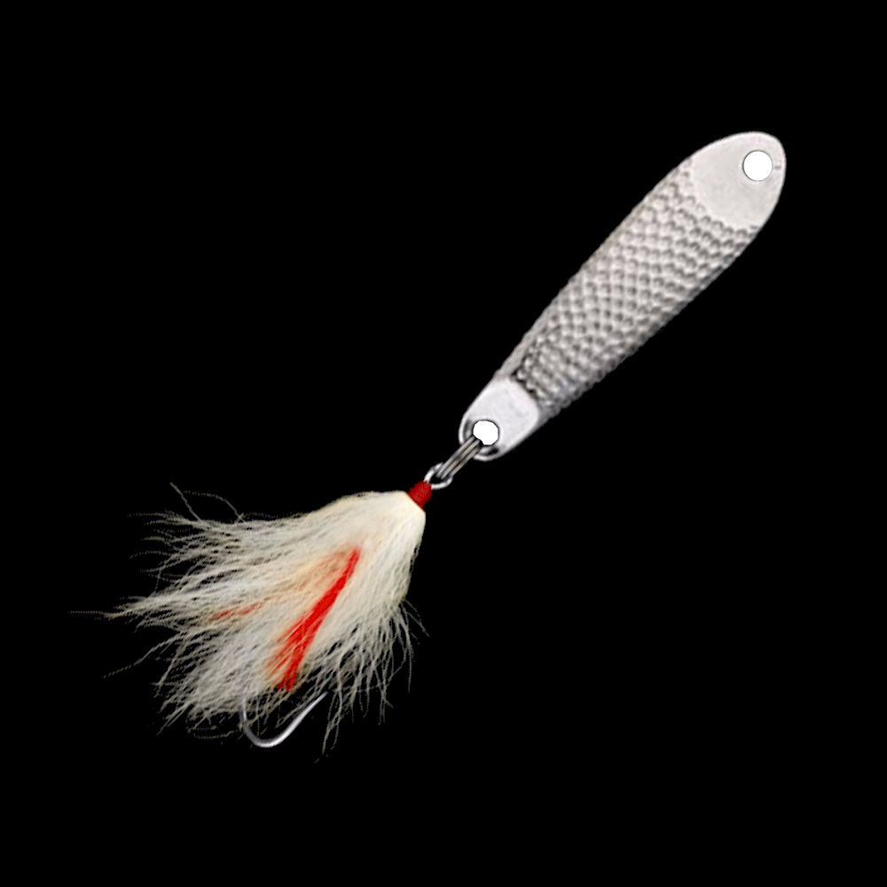 Hopkins Shorty Hammered Spoon w/ Bucktail Single "J" Hook Stainless St ...