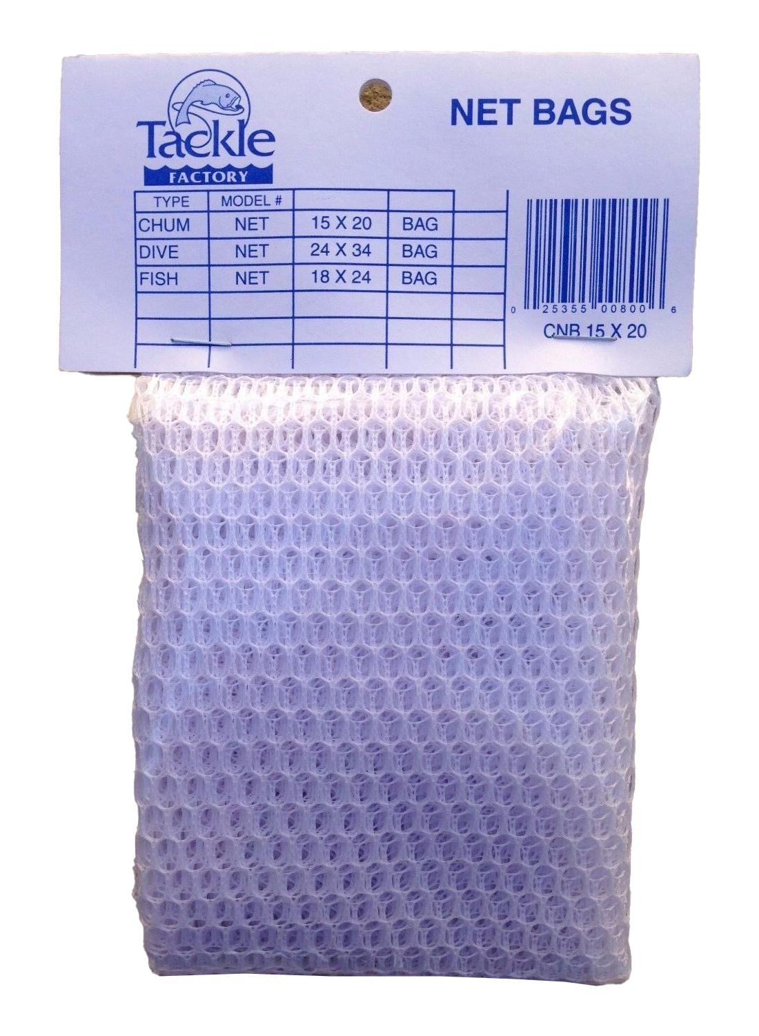 Tackle Factory CNB-CHUM Mesh Bag 15" x 20" White 1/4" Mesh – Fisherman ...